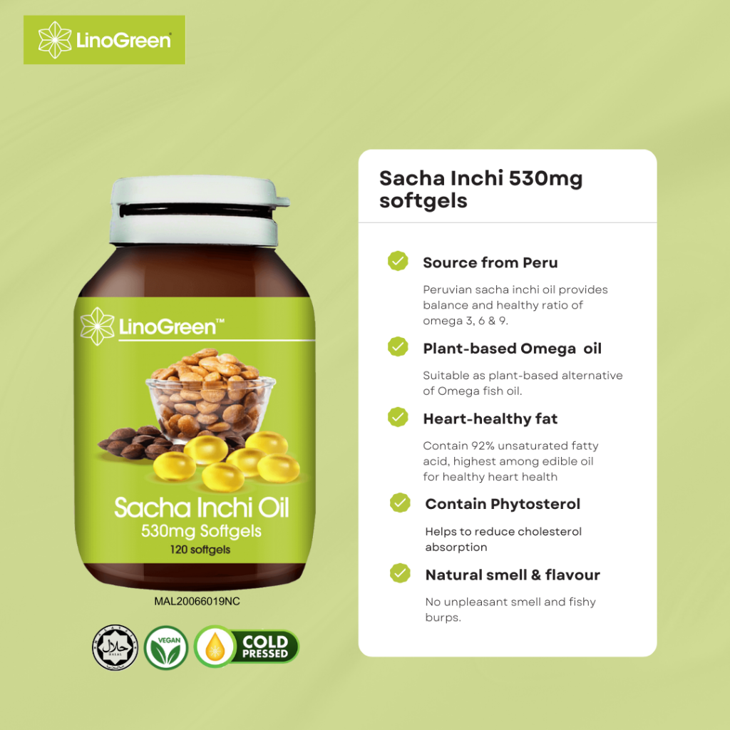 Sacha Inchi Oil 530mg Softgels - Linogreen