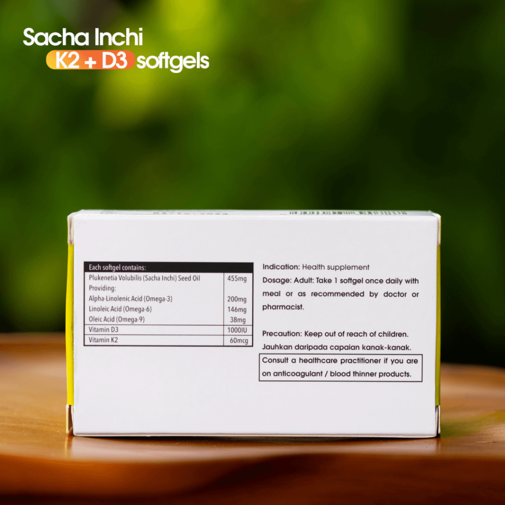 Sacha Inchi K2 + D3 Softgels - Linogreen